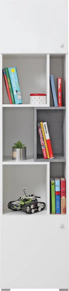 Regál SIGMA SI 6 L/P s policemi | 45 cm | UNI provedení | bílá/beton