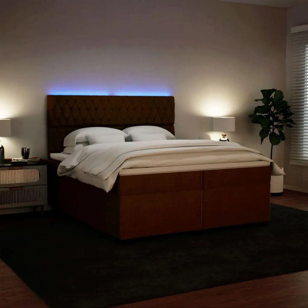 Box spring postel s matrací růžová 200x200 cm samet 3293313