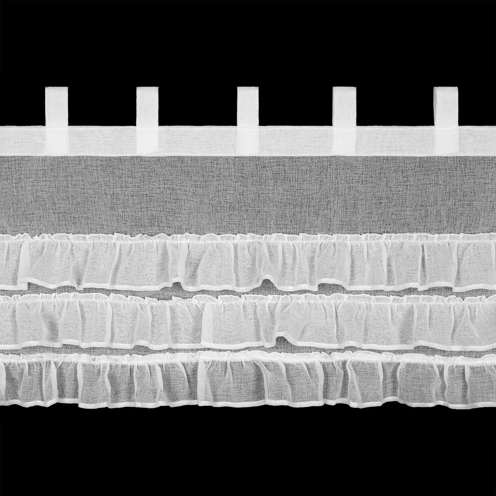 KRÁTKÁ ZÁCLONA NA POUTKÁCH LILIAN1 150X45 CM BÍLÁ