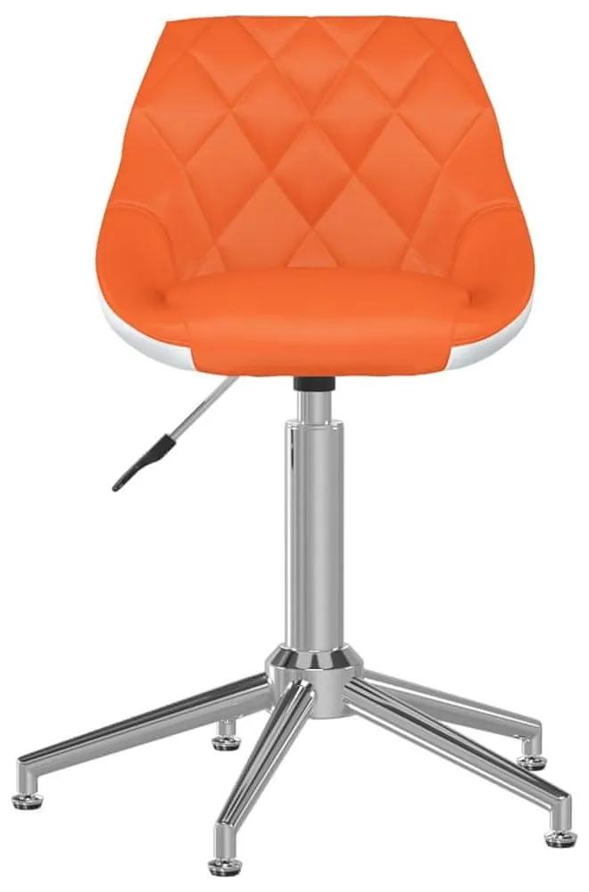 Petromila Otočné jídelní židle 2 ks oranžovobílé umělá kůže