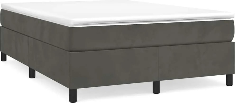 Rám postele s boxspringem tmavě šedá 140 x 200 cm samet 3121121