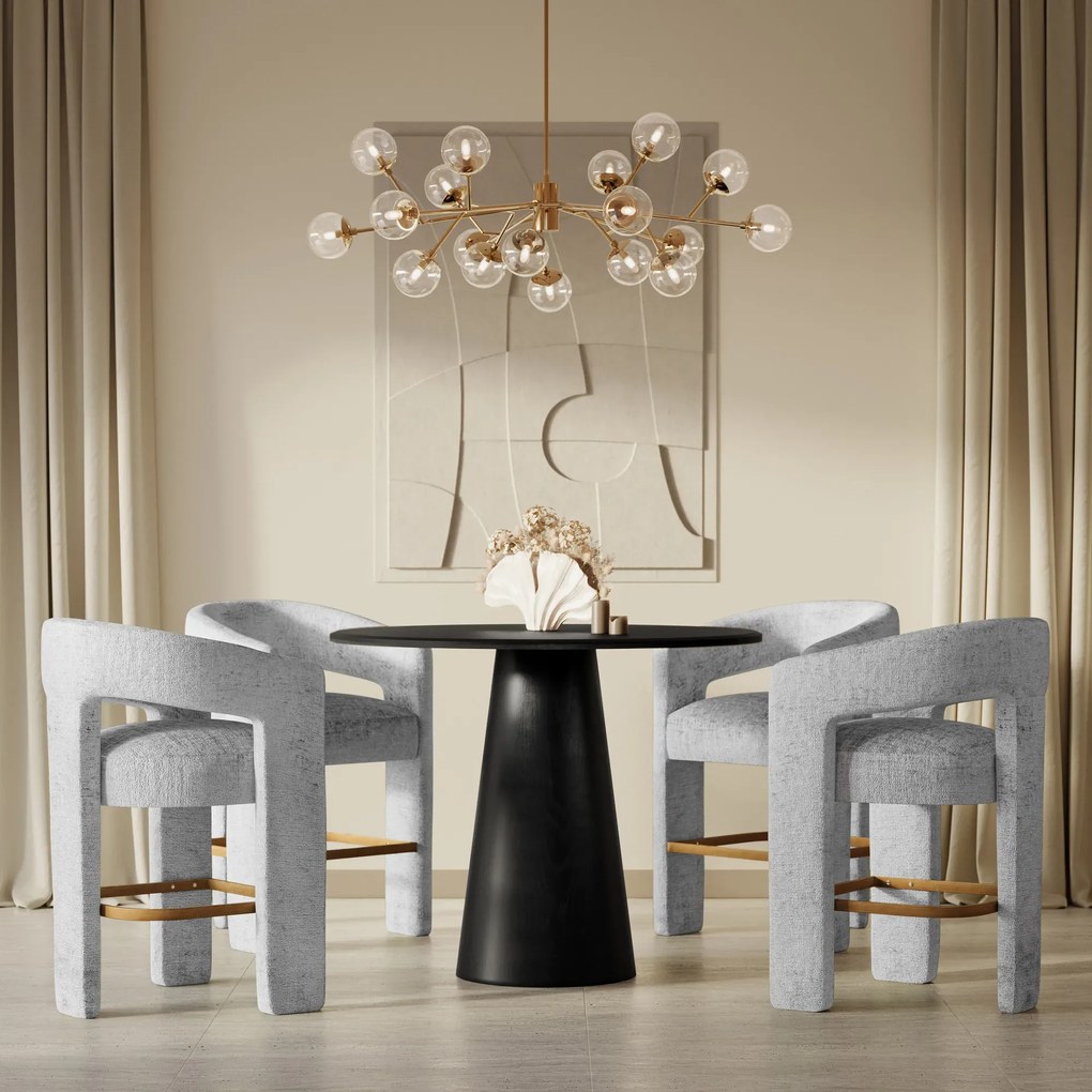 Designová barová židle Leith šedá