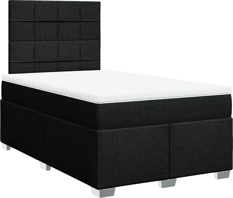 Box spring postel s matrací černá 120x200 cm textil 3292757
