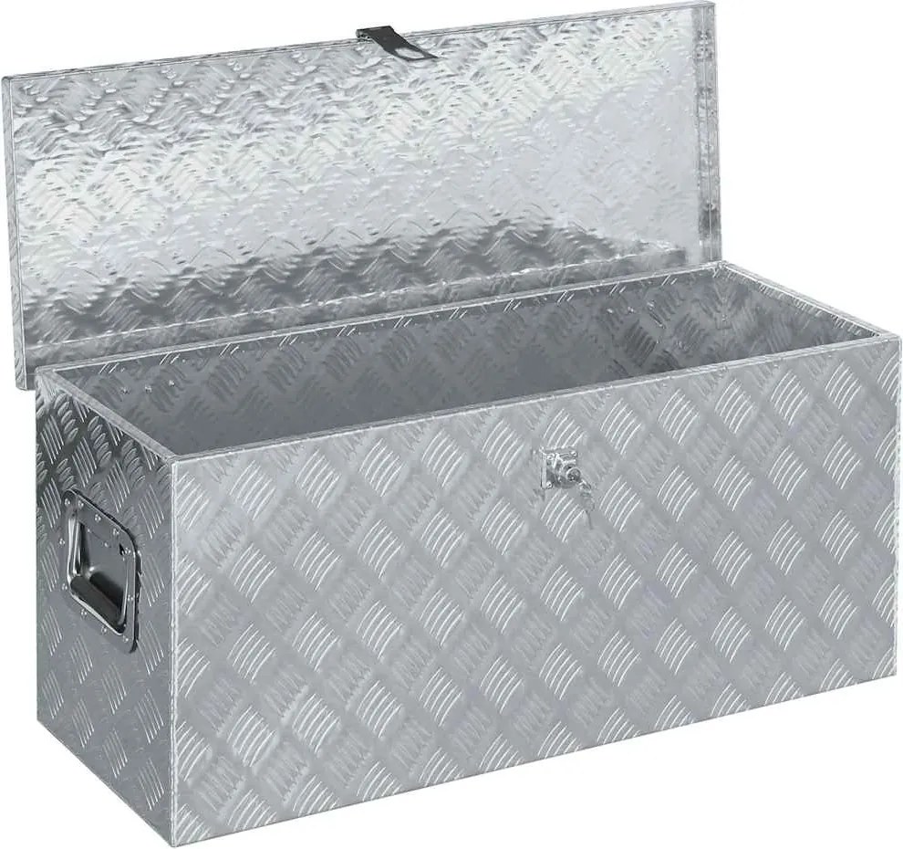 Hliníkový box 90,5 x 35 x 40 cm stříbrný 142940