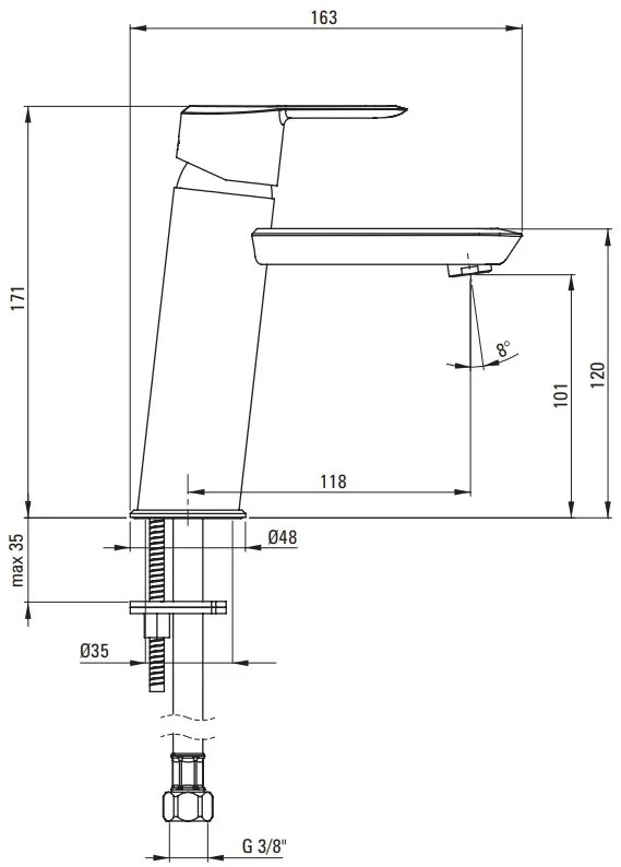 Deante Arnika, stojánková umyvadlová baterie, titanová, DEA-BQA_D20M