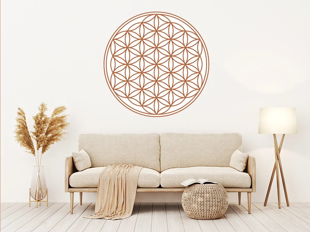 Mandala květ života samolepka na zeď 40 x 40 cm