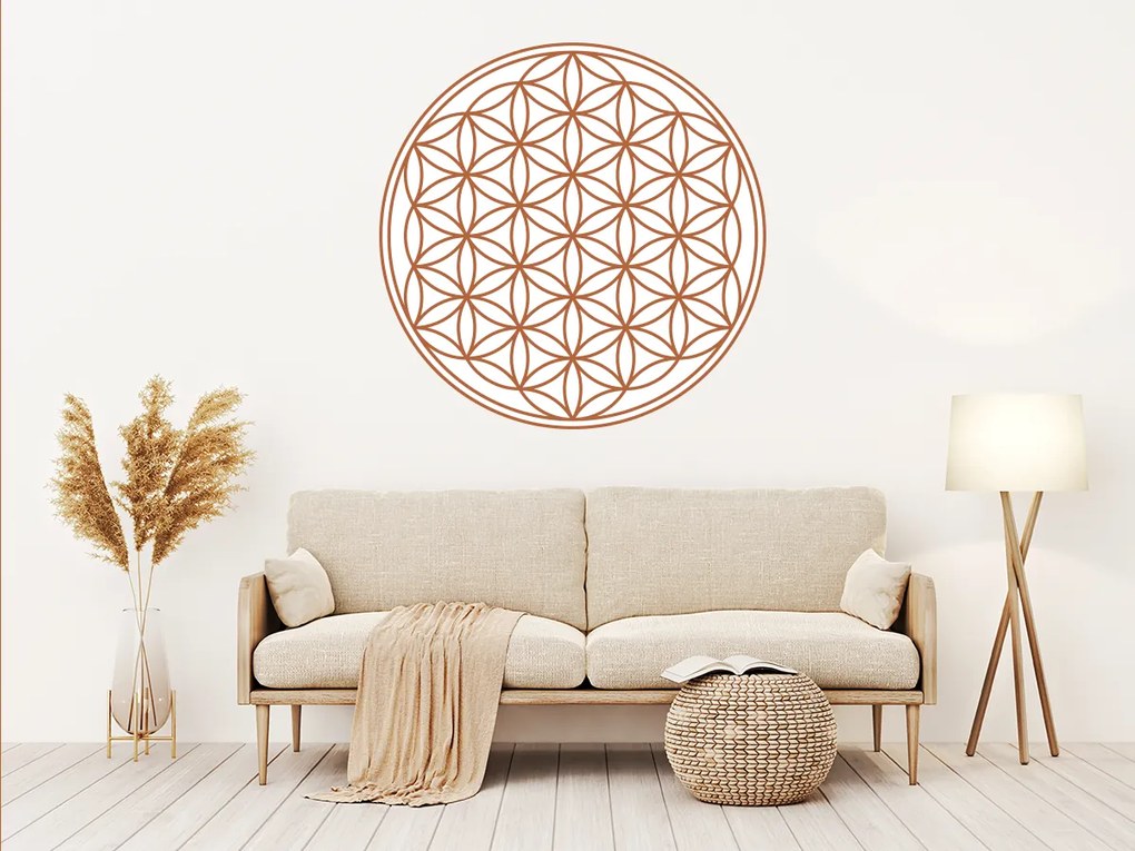 Mandala květ života samolepka na zeď 40 x 40 cm