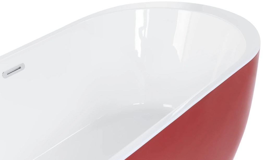Volně stojící vana 160 x 75 cm červená NEVIS Beliani