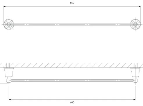 OMNIRES AL53216CR - Nástěnný věšák na ručníky ART LINE 65 cm lesklý chrom