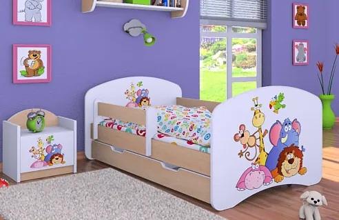 Svět pokojů Dětská postel Kevin - safari + matrace zdarma Barva: Růžová, Úložný prostor: Ne, Rozměr: 140x70 cm