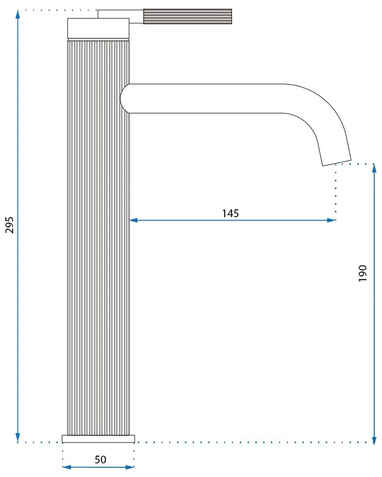 Rea Argon, vysoká umyvadlová baterie h-295, broušená ocel, REA-B6450