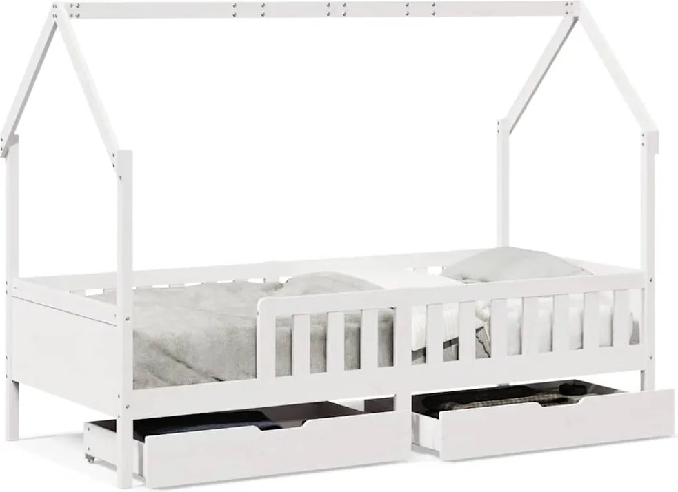 Dětská postel se zásuvkami 80 x 200 cm masivní borové dřevo 3302036