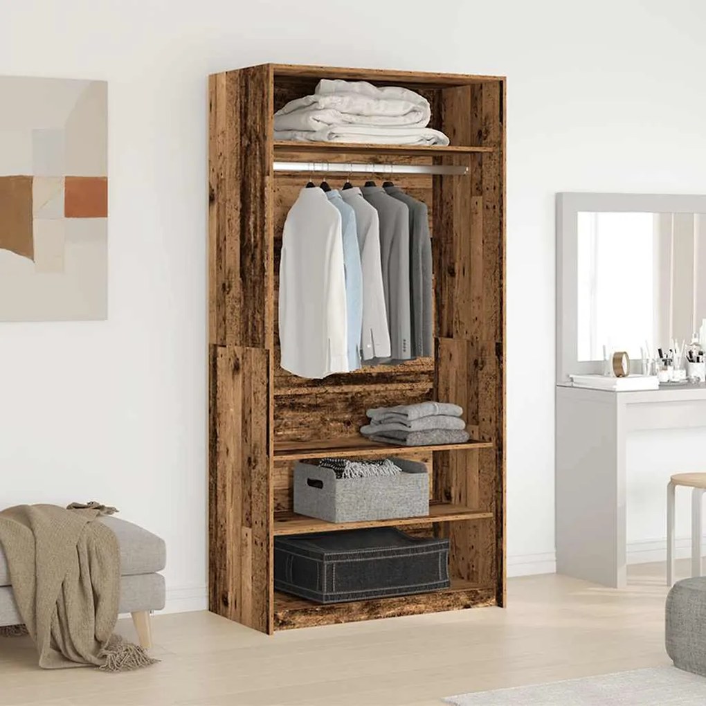 Šatní skříň old wood 100 x 50 x 200 cm kompozitní dřevo 3318624