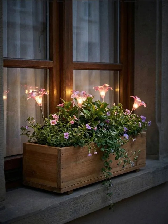 Sinsay - Solární LED lampa ve tvaru květiny - pastelová růžová