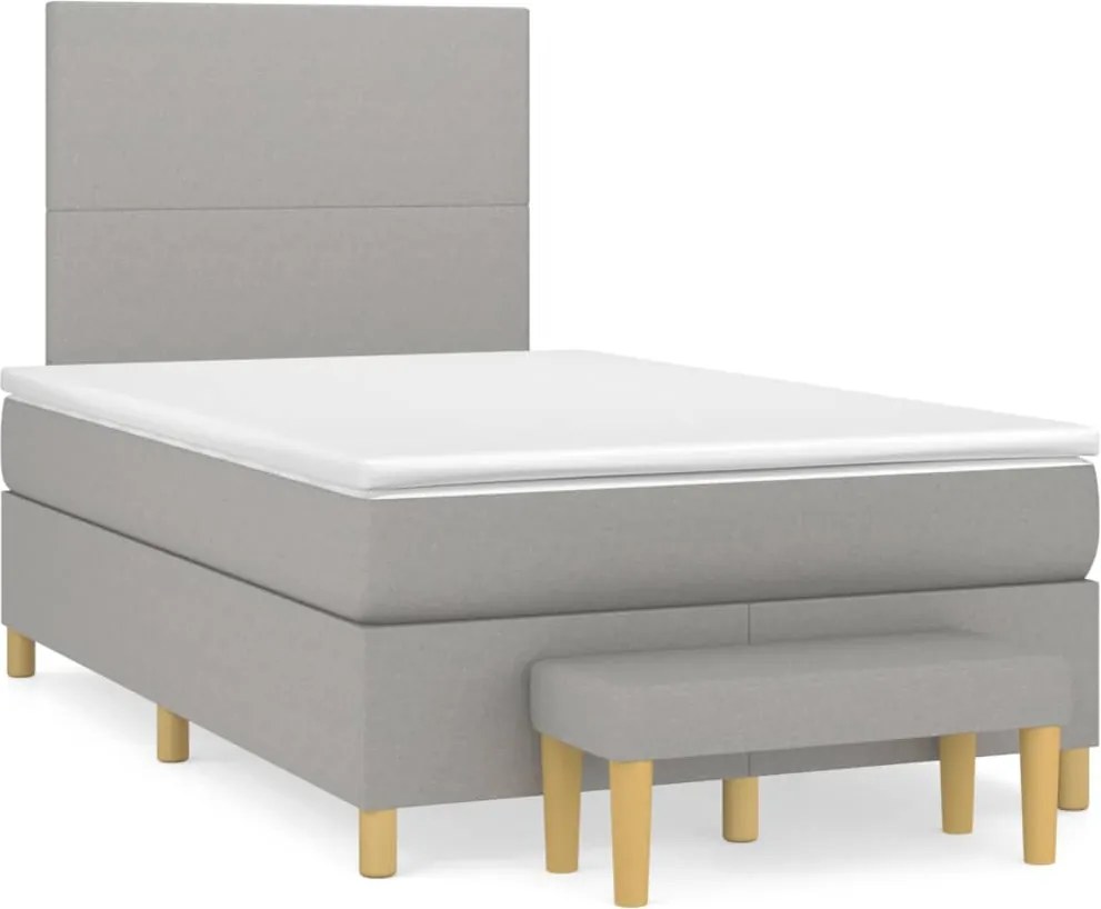 Box spring postel s matrací světle šedá 120 x 200 cm textil 3136981