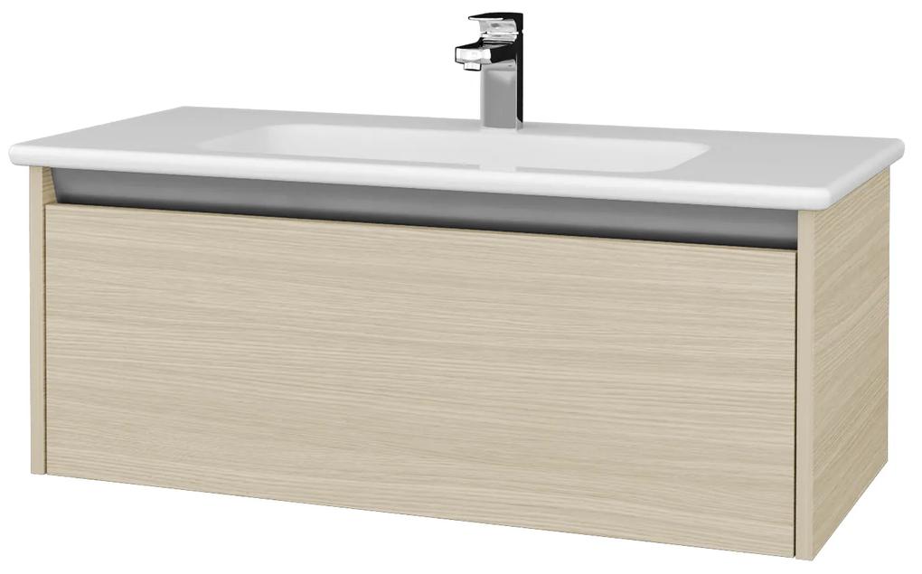 Dřevojas Koupelnová skříň BONO SZZ 100 (umyvadlo Euphoria) Varianta: N01 Bílá lesk / D17 Colorado