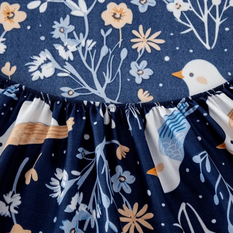 Prostěradlo z mikrovlákna DENIM BIRDS modré 90x200 cm