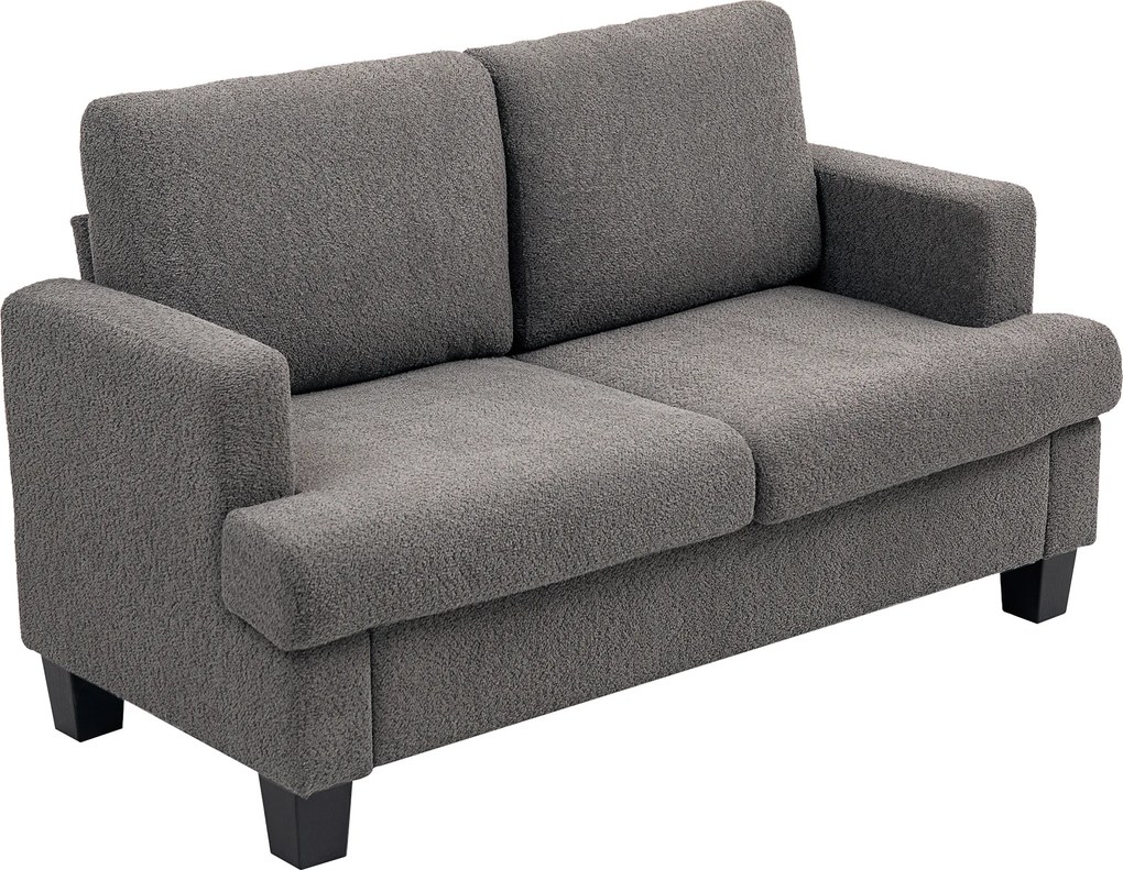 HOMCOM 2-místná pohovka 120 cm s odnímatelnými polštáři na opěradle, čalounění z chenillu pro obývací pokoj, ložnici, kancelář, tmavě šedá