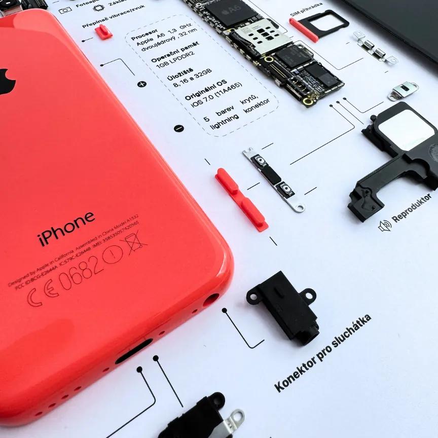 Obraz, Apple iPhone 5C růžový Bílá