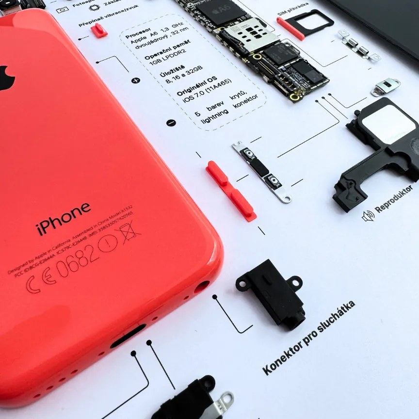 Obraz, Apple iPhone 5C růžový Černá