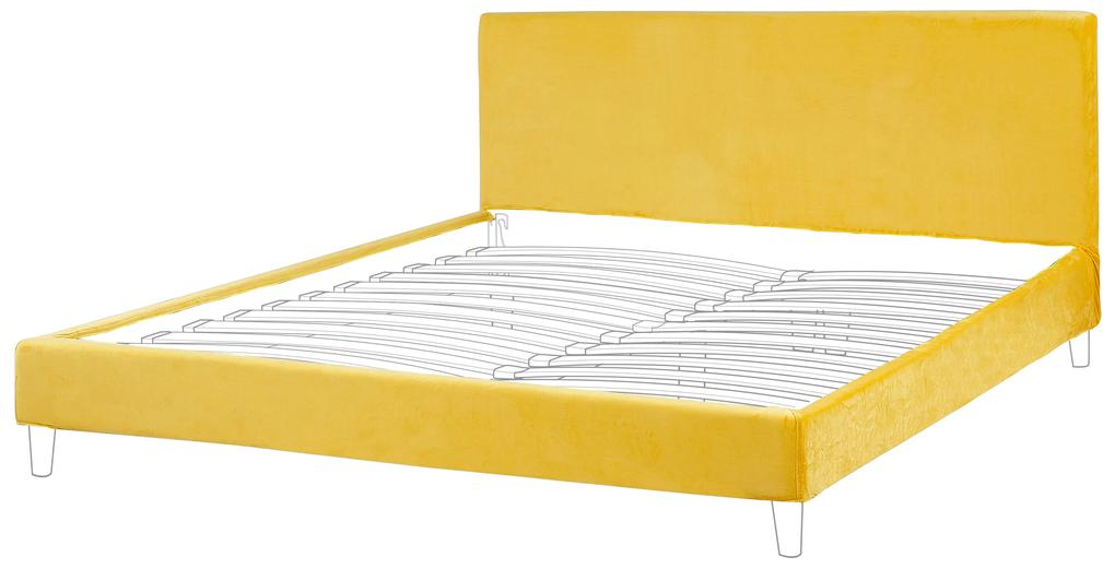 Potah rámu postele 180 x 200 cm žlutý pro postel FITOU Beliani