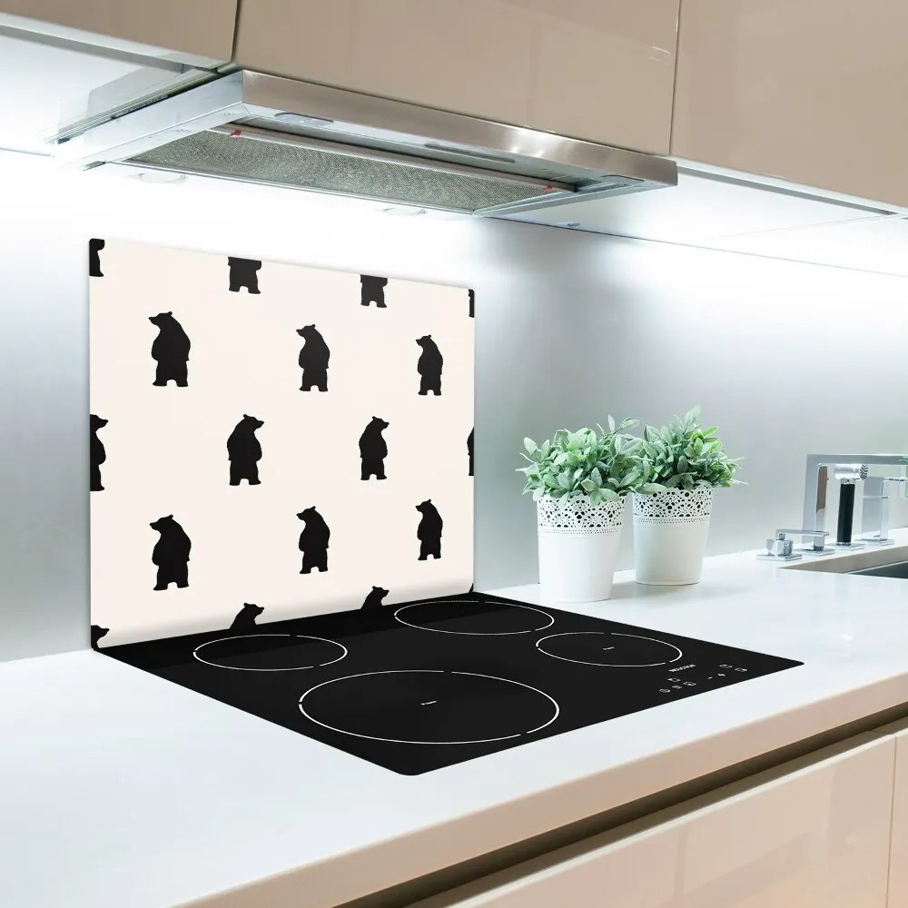 Skleněné deska do kuchyně medvědi 60x52 cm
