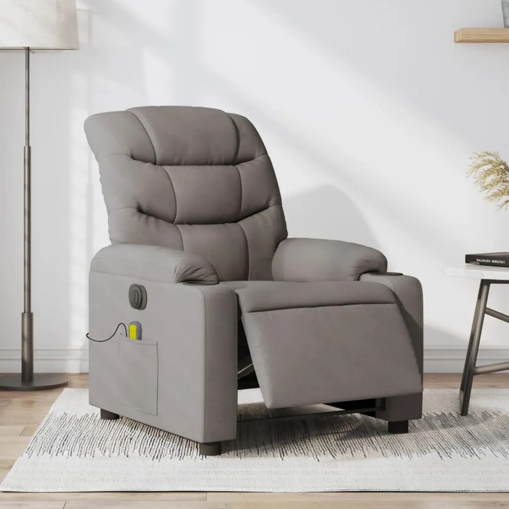 Elektrické masážní polohovací křeslo taupe textil 3206643