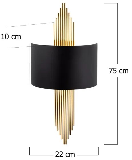 Nástěnné svítidlo 1xE27/40W/230V zlatá/černá