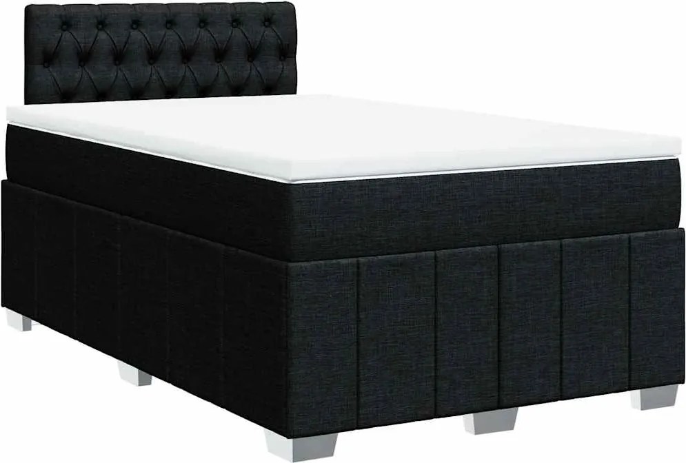 Box spring postel s matrací černá 120x200 cm textil 3287044
