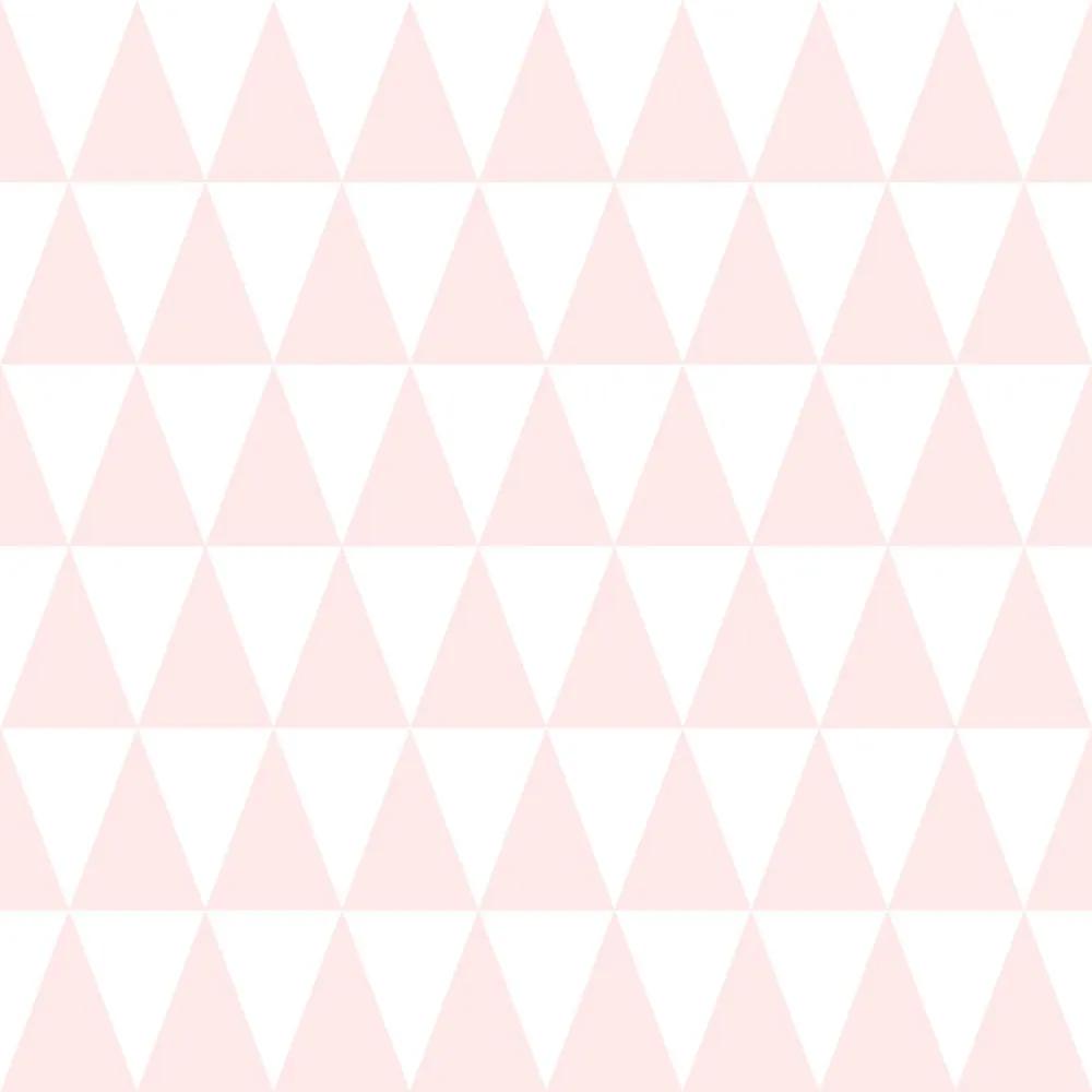 Esta Home Vliesová tapeta s růžovými a bílými trojúhelníky 128862 rozměry 0,53 x 10,05 m