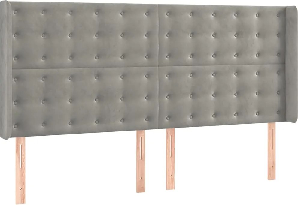 Box spring postel s matrací světle šedá 180x200 cm samet 3132933