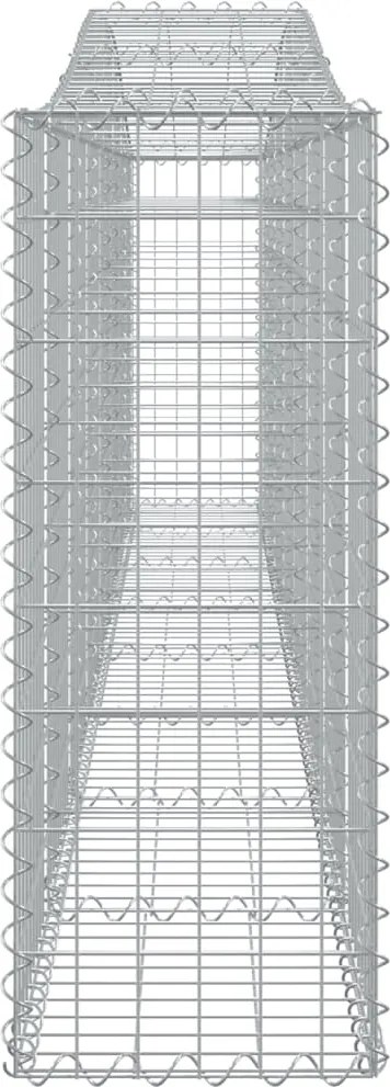 Klenuté gabionové koše 2 ks 400x30x80/100 cm pozinkované železo 3145813