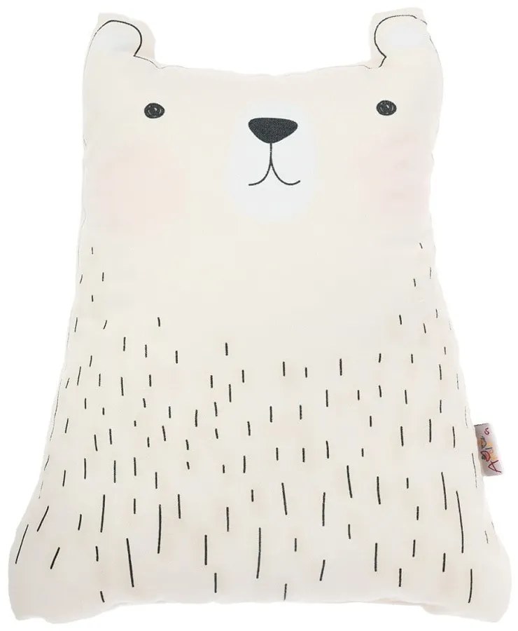 Světle hnědý dětský polštářek s příměsí bavlny Apolena Pillow Toy Bear Cute, 22 x 30 cm