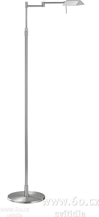 Knapstein 41.922.05, stojací lampa v matném niklu s dotykovým ovládáním a stmíváním, 2x3,5W LED, výška: 130cm