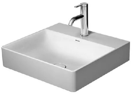 Duravit DuraSquare - Umyvadlo na desku, 50x47 cm, bez přepadu, s otvorem pro baterii, DuraCeram, WonderGliss, bílá 23535000711