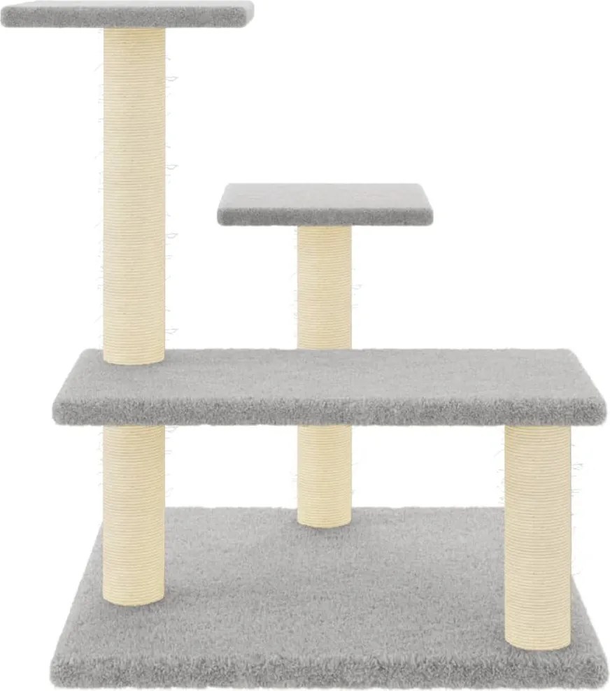 Škrabadlo pro kočky se sisalovými sloupky světle šedé 61 cm 172086