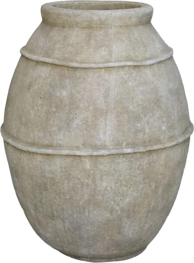 Béžová antik dekorační terakotová váza Lourdes - Ø 52*72 cm