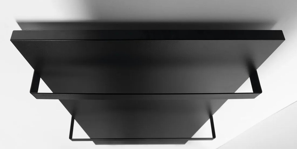 Sapho, ENIS koupelnový sálavý topný panel 600W, 590x1200 mm, držáky ručníků, IP44, černá mat, RH600B-2