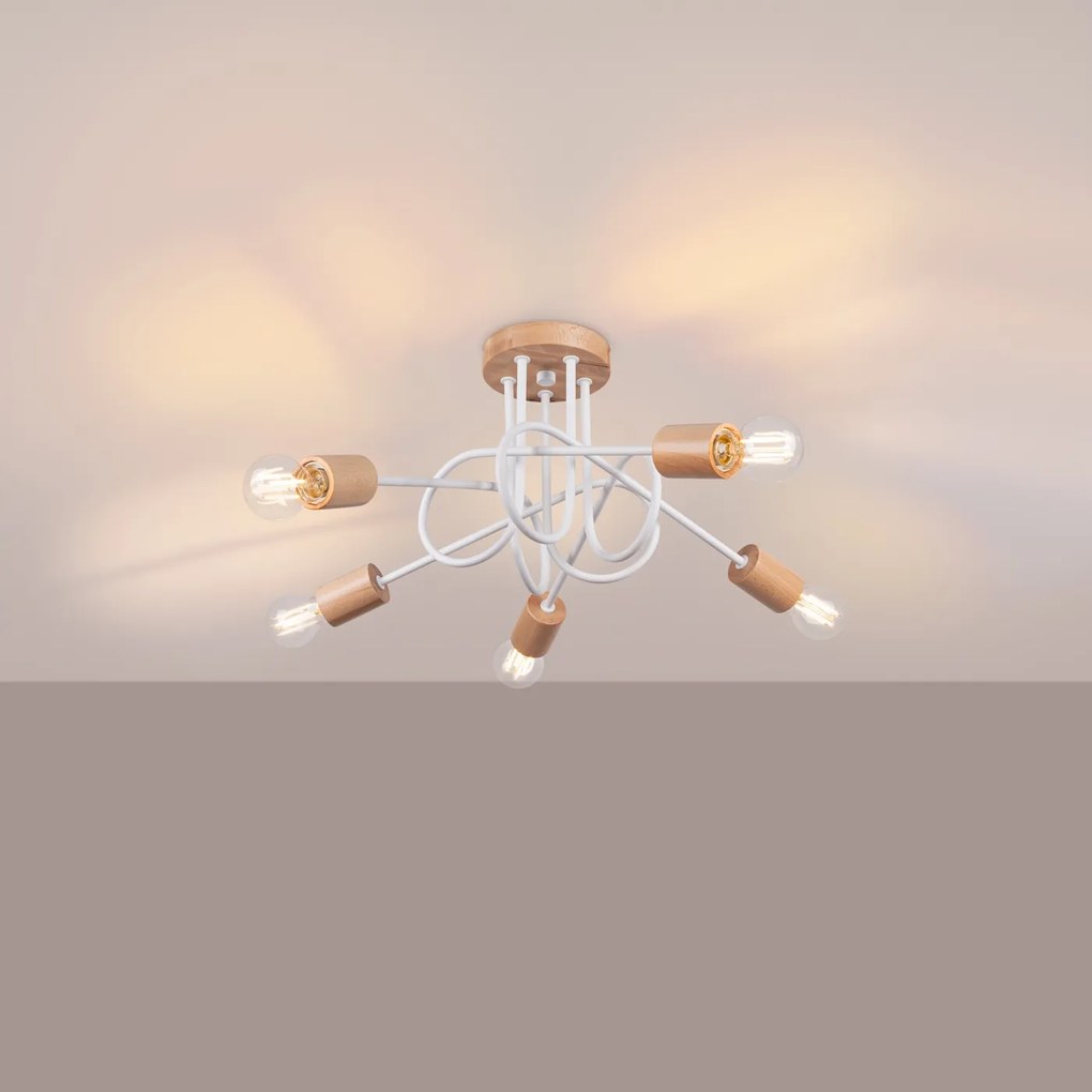 Sollux Lighting Lustr EMBER 5 bílý