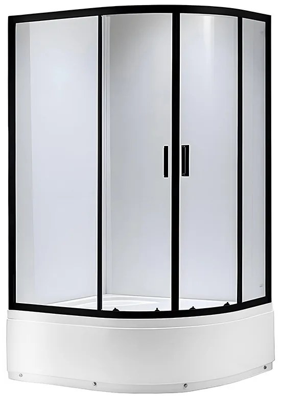 BPS-koupelny Asymetrický sprchový kout MAJA BL R 115x85 cm pravý, černá/transparent v setu s hlubokou sprchovou vaničkou