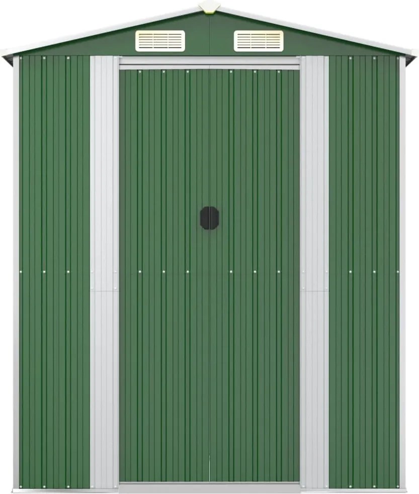 Zahradní kůlna zelená 192x274x223 cm pozinkovaná ocel 3147428