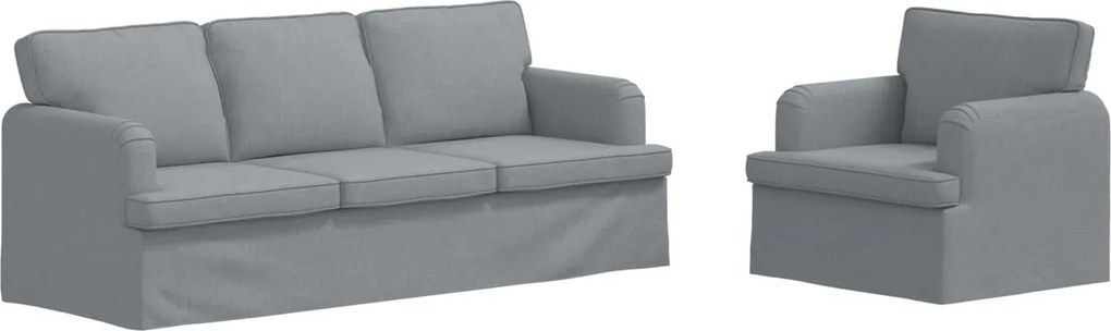 Set pohovek 2 ks Světle šedá textil 3407604
