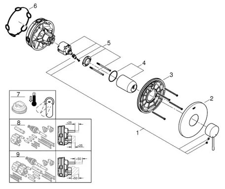 GROHE 24057GN1 - Sprchová baterie ESSENCE zlatá