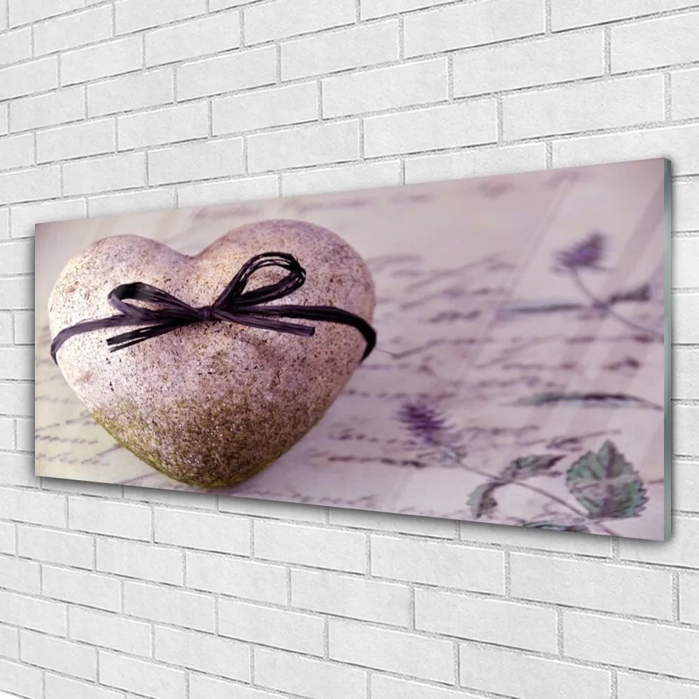 akrylový obraz Srdce Kámen Umění 125x50 cm