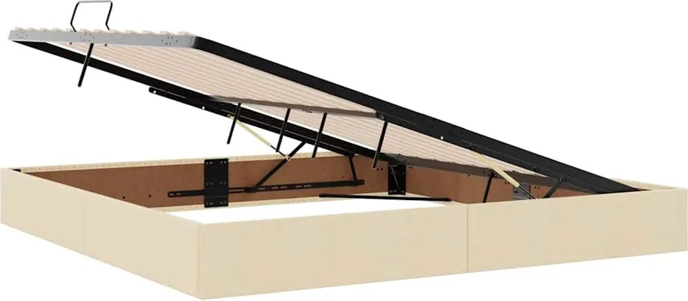 Postel s úložným prostorem a matrací Krémová 200 x 200 cm 3371743