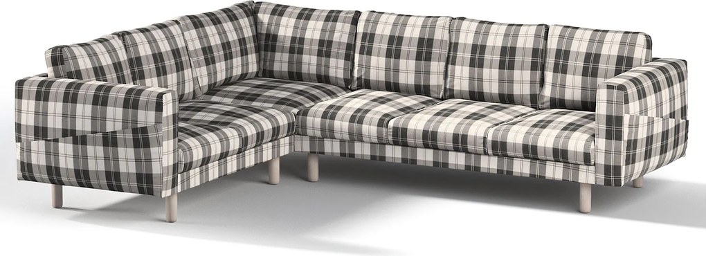 Potah na pohovku IKEA Norsborg rohová 5-místná barva černá látka pletený vzor, vzorované