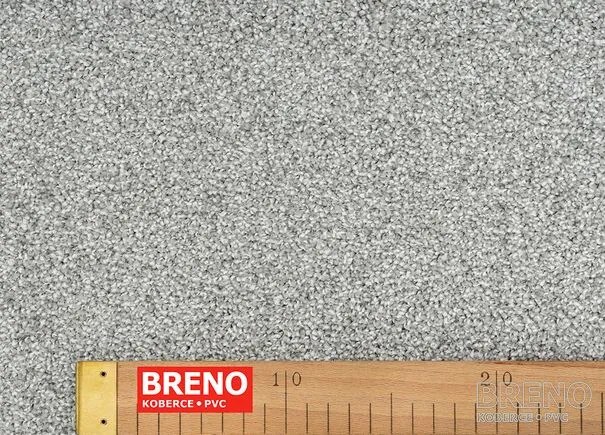 Breno Metrážový koberec MOUNT TWIST 75 světle šedý, šíře 400 cm, Šedá