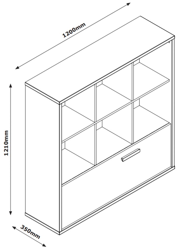 Sconto Komoda BELLE beton/bílá vysoký lesk