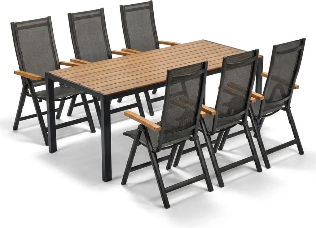 Vikio Zahradní jídelní set 190x90 pro 6 osob přírodní VZS211P6