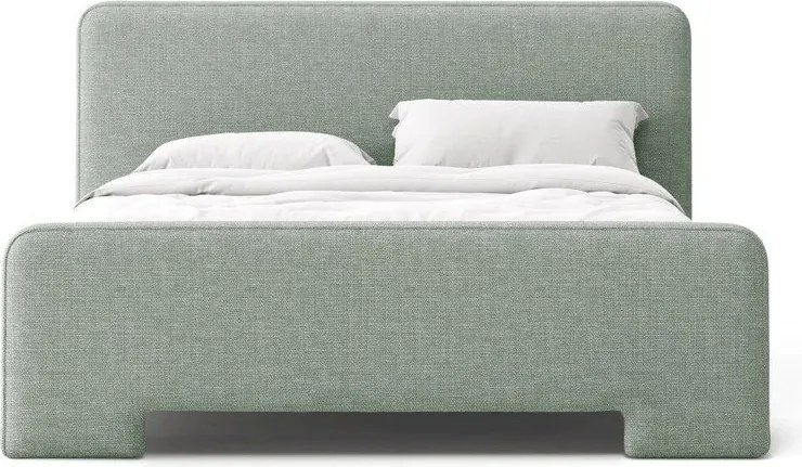 Čalouněná dvoulůžková postel s roštem 140x200 cm v mentolové barvě Eda – Micadoni